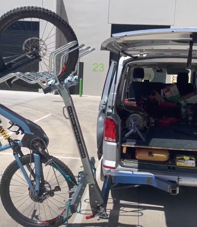 Single Trail Upright Shuttle Bike Rack Custom Builder